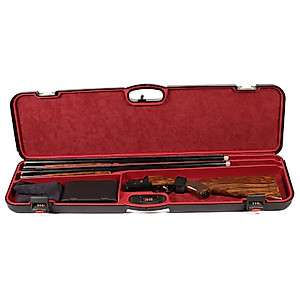 Negrini Cases 1603/IS-2C/4782 Shotgun Case for O/U PP/1 Gun/2 Barrels up to 36-Inch, Black/Red