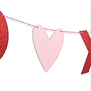 XOXO Banner For Valentine's Day - Glitter Red And Pink Party Decor XOXO Banner, Hugs & Kisses Valentine Decorations，Valentine's Day Decor, Wedding Engagement Bridal Shower Party Supplies Decorations For Home