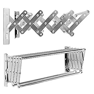 Ogrmar Stainless Steel Space-Saving Towel Rack, Wall Mounted Retractable Huge Capacity Drying Rack for Hanging Towels