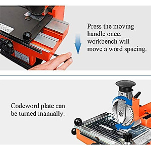 MXBAOHENG Manual Nameplate Metal Label Stamping Printer Machine Marking Machine for Metal (No.3 Codeword Plate)