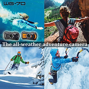 Ricoh WG-70 Black Waterproof Digital Camera 16MP (Black) (Intenational Model)