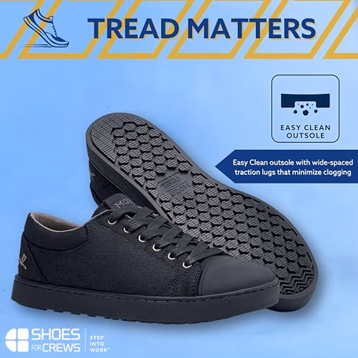 MOZO Grind Men’s Slip Resistant, Canvas Work Sneakers, Black, 11.5