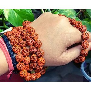 IS4A Nepali Rudraksha Mala with Certificate for Wearing and Japa Mala (5 Mukhi Mala, 108 Beads Mala).