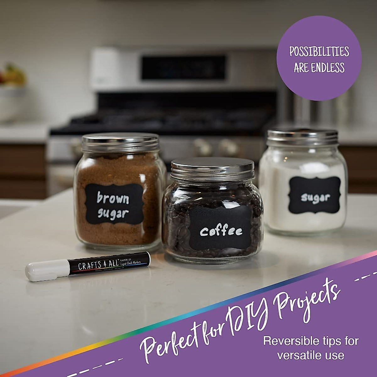 Crafts 4 All Liquid Chalk Markers For Blackboard Signs, Bistro Menu, Car Window Glass - Dry Erase, Washable - 13 Colored Chalk Pens w/Reversible Tips & Tweezers - Bonus White Chalkboard Marker!