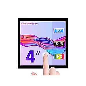 waveshare 4inch HDMI Capacitive Touch IPS LCD Display Compatible with Raspberry Pi 4B/3B+/3A+/2B/B+/A+/Zero/Zero W/WH/Zero 2W CM3+/4 720×720 Resolution Supports Jetson Nano/Windows