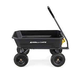Gorilla Carts 4GCG-NF 4 Cu. Ft. Poly Garden Dump Cart with No-Flat Tires, Black (Amazon Exclusive)