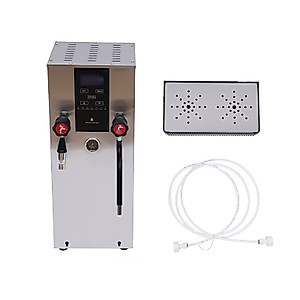 Commercial Milk Frother, 12L Stainless Steel Steam Milk Frothing Machine, Electric Milk Foam Maker Automatic Bubble Water Boiling Machine for Espresso Coffee Tea Coffee Shop Dessert Shop Hotel
