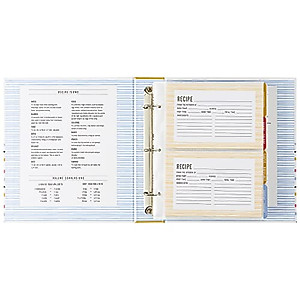 C.R. Gibson Bloom Pocket Page Book Binder with Recipe Index Cards, 8.5" W x 9.35" L, Multicolor