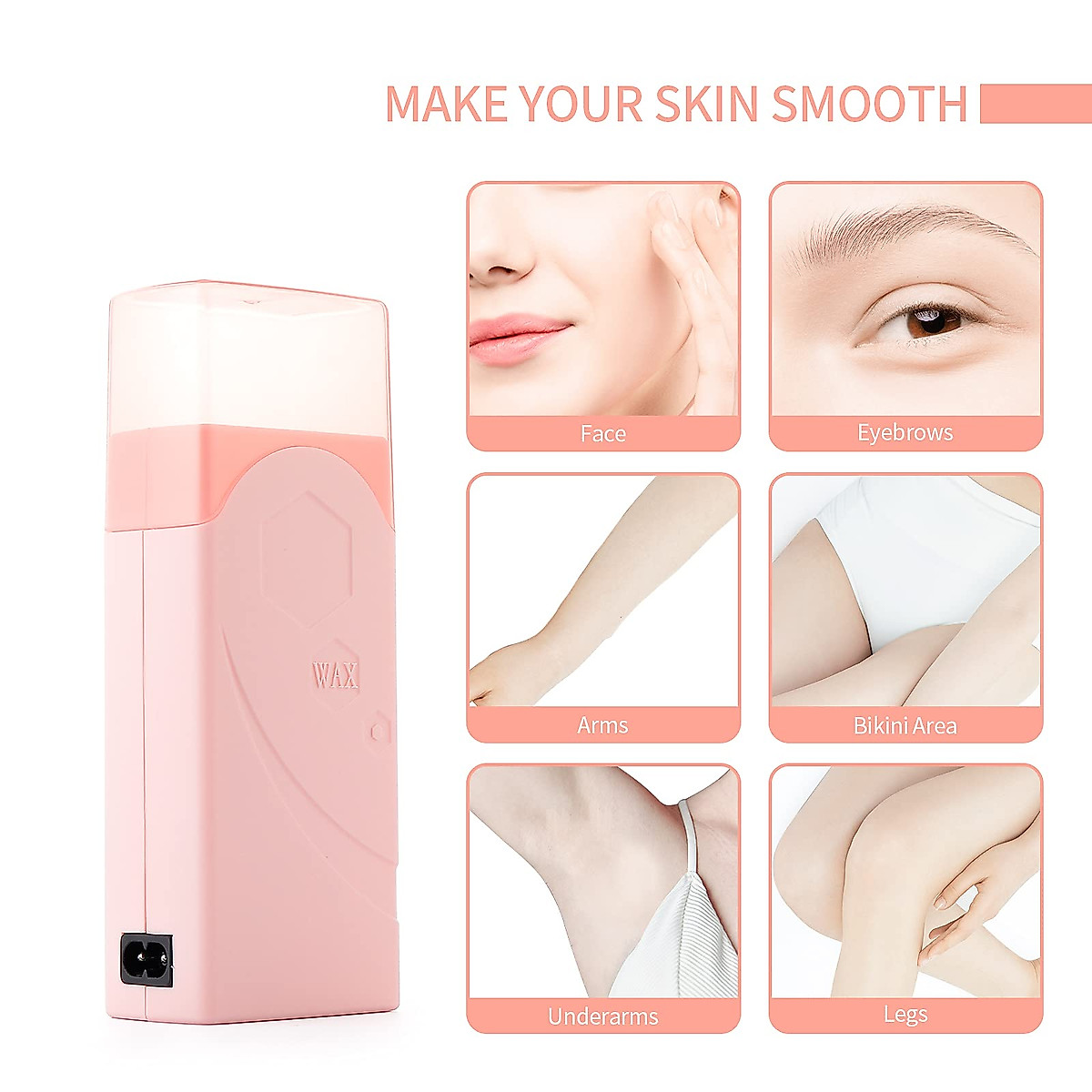 Portable Wax Warmer for Hair Removal, Electric Roll On Wax Heater for Depilatory Wax Melts, Wax Warmer Kit Home Waxing Machine for Women and Men