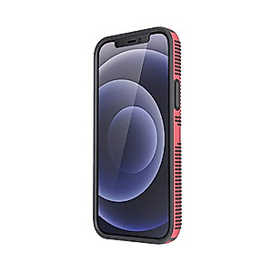 Speck Products CandyShell Pro Grip iPhone 12, iPhone 12 Pro Case, Raspberry Kiss Red/Slate Grey (137602-9240)