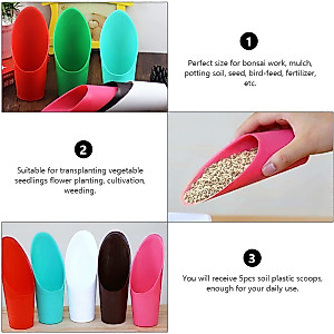 Happyyami 5pcs Gardening Shovel Tools Succulent Plants Scoop Bonsai Soil Scoop Plant Soil Scoop Bonsai Tool Garden Bucket Scoop Bonsai Bucket Scoop Bucket Shovel Potting Plastic