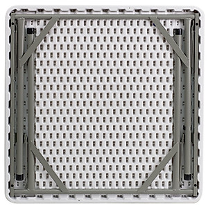 Flash Furniture Elon 2.85-Foot Square Granite White Plastic Folding Table | Waterproof | Impact and Stain Resistant + Flash Furniture Hercules Series Plastic Folding Chairs