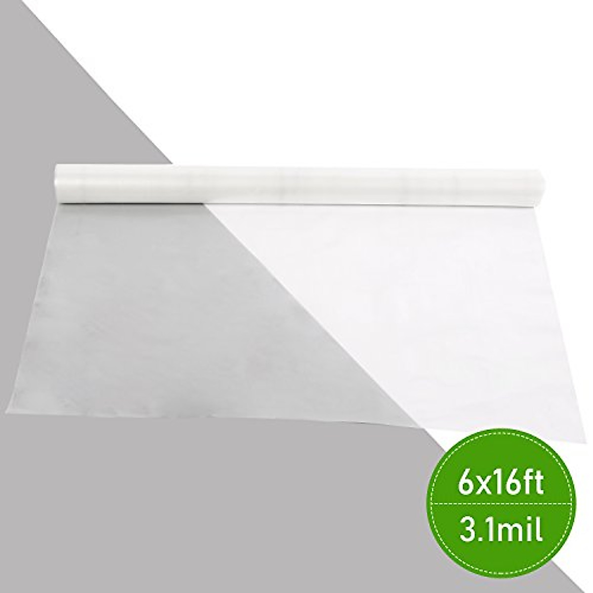 Agfabric Greenhouse Film 6x16ft 3.1Mil Plastic Covering Clear Polyethylene UV Resistant