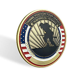 Military Challenge Coin Honoring All Veterans Thank You for Your Service