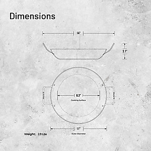 De Buyer Blue Carbon Steel Perforated Outdoor Fry Pan With 2 Handles - 2mm Thick - 11” Diameter, 8.3” Cooking Surface - Oven Safe - Naturally Nonstick - Made in France