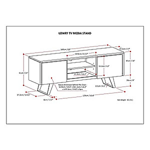 SIMPLIHOME Lowry 63 inch Wide Modern Industrial TV Media Stand in Walnut For TVs up to 70 inches for the Living Room and Entertainment Center