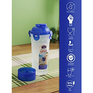 Lock&Lock 16-Fluid Ounce One Touch Round Food Container with Mixer, Tall, 1.9-Cup