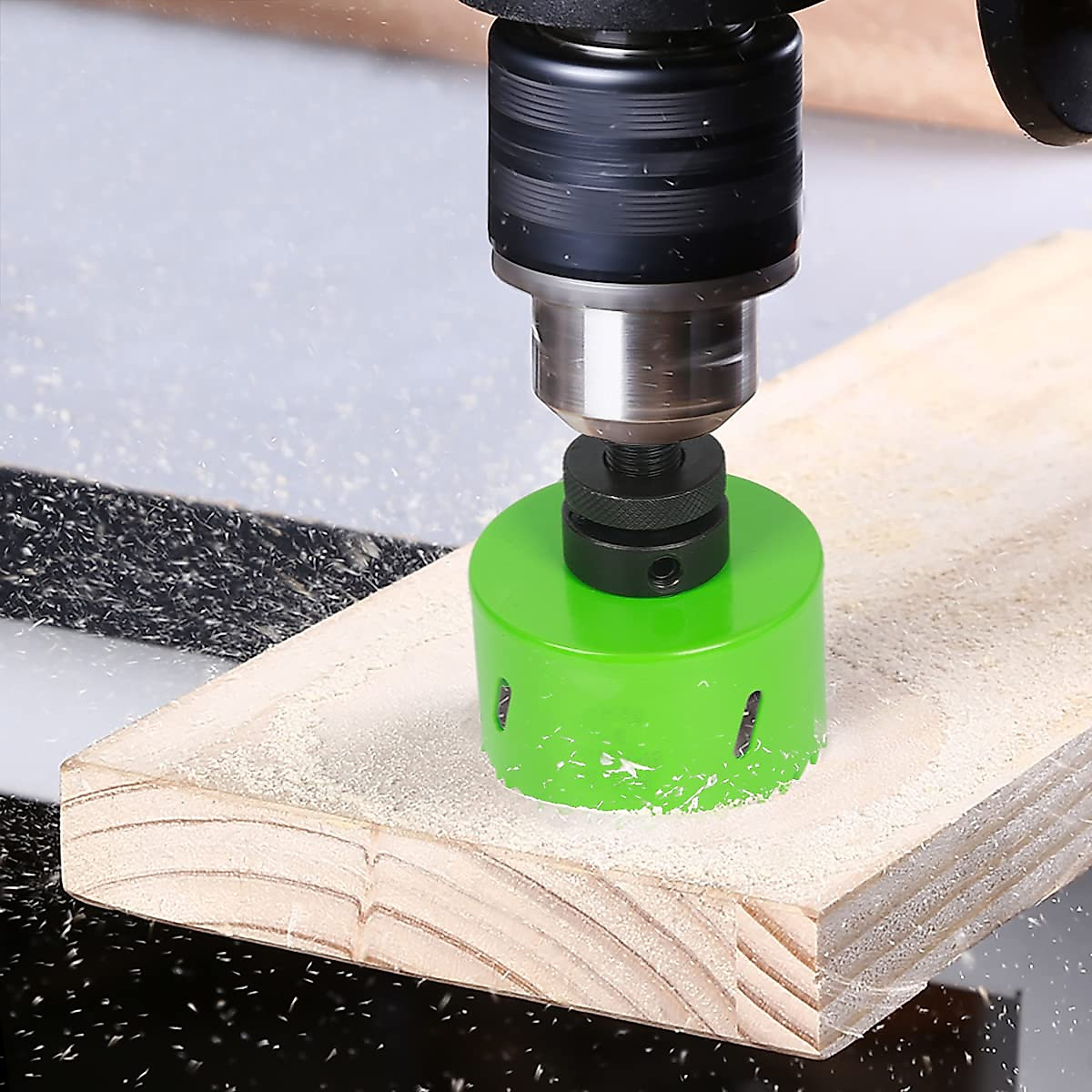HLOFIZI 3-1/4 Inch Hole Saw Bi-Metal for Wood Metal Plastic with Arbor, Green