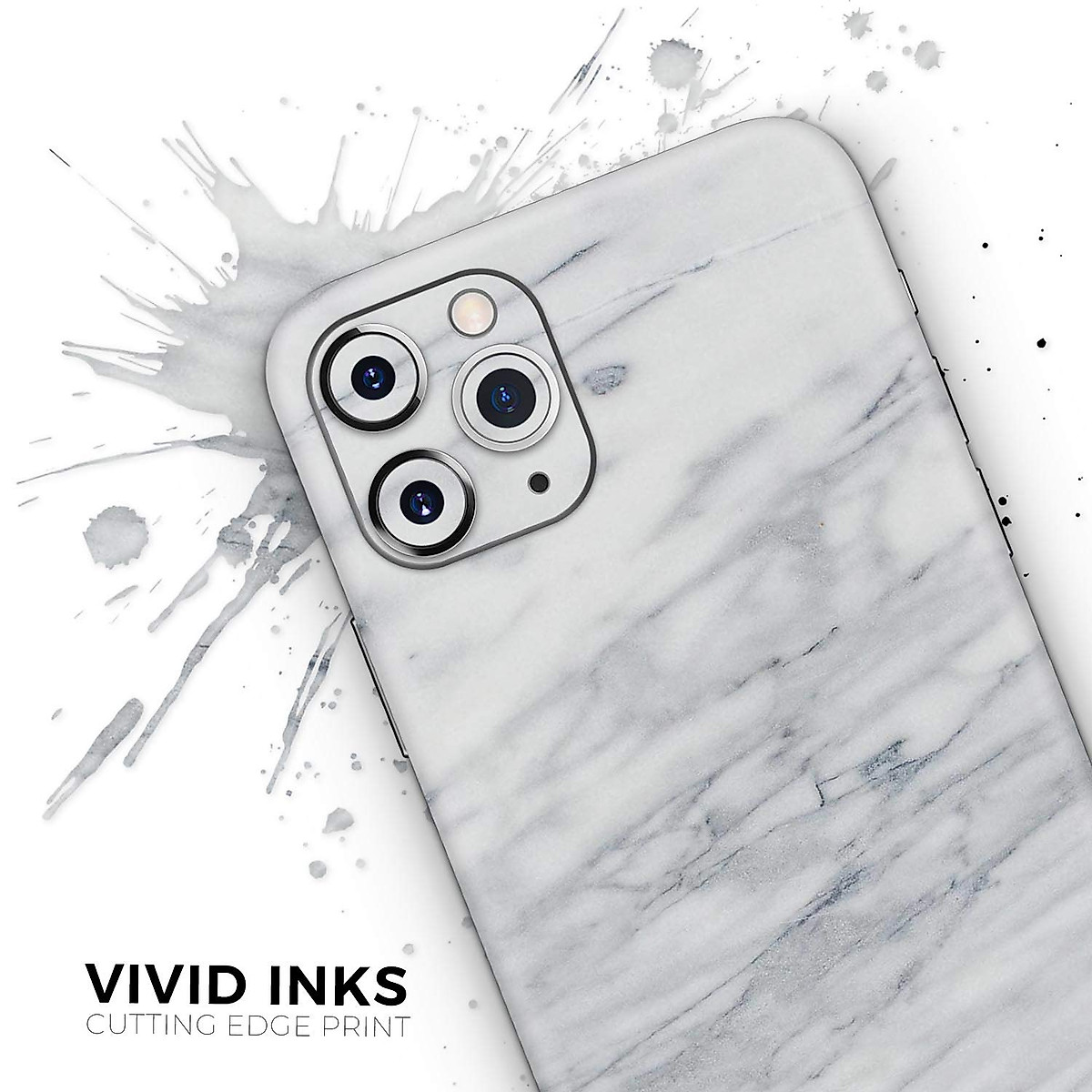 Design Skinz White & Grey Marble Surface V2 - DesignSkinz Protective Vinyl Decal Wrap Skin Cover Compatible with The Apple iPhone 11 Pro (Full-Body, Screen Trim & Back Glass Skin)