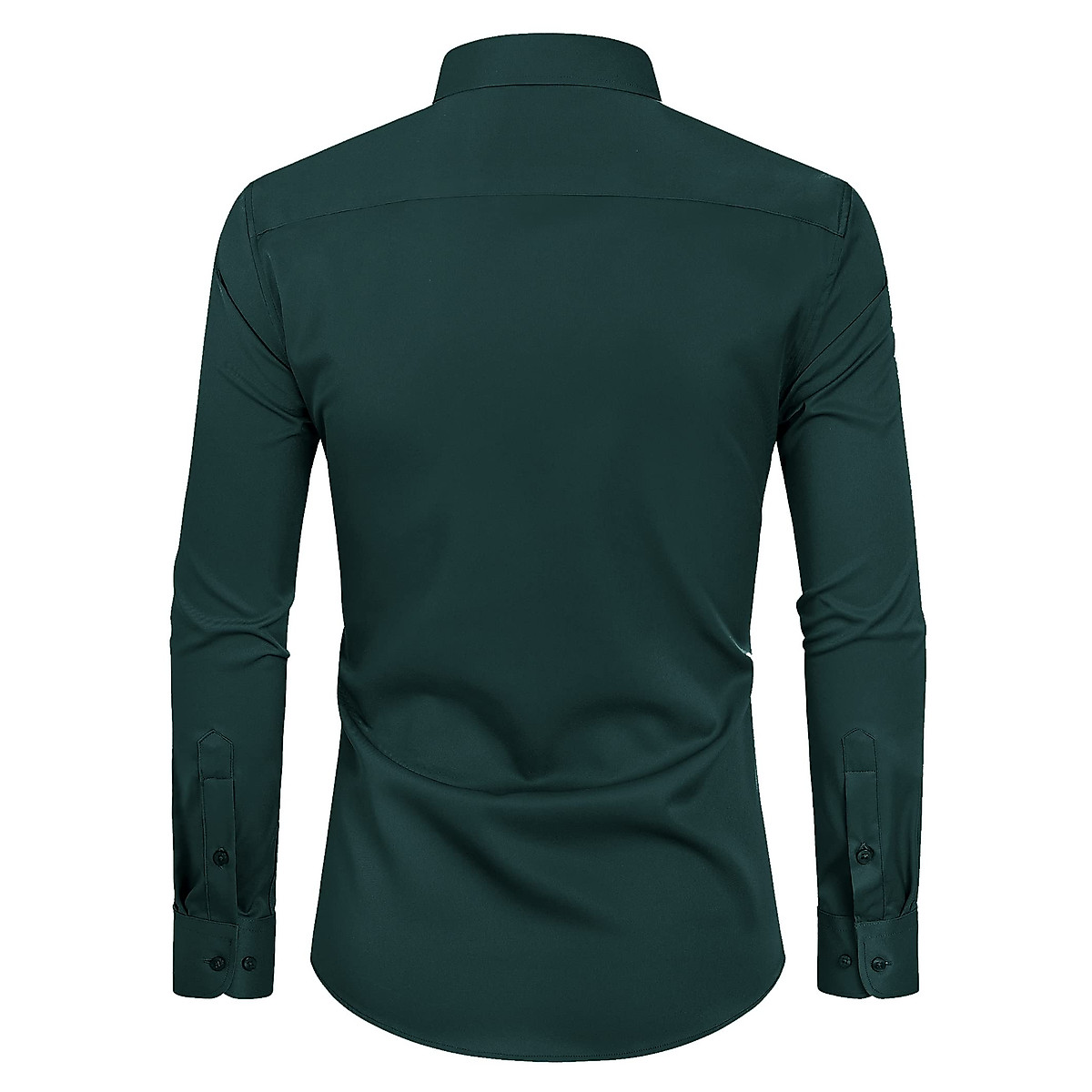 Alimens & Gentle Slim Fit Mens Dress Shirts Long Sleeve Dress Shirts for Men Stain Sheild Button Down Shirt Men Big Dark Green