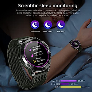 LOKMAT Military Smart Watch for Men,1.45" Full Screen Tactical Watches, Answer/Dial Calls AI Voice Smart Watches for Android iPhones Fitness Tracker Heart Rate/Sleep Monitor/Blood Pressure (Green)