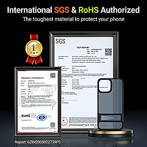 TORRAS MarsClimber Designed for iPhone 13 Case/iPhone 14 Case, [3 Stand Ways] [8FT Military Grade Shockproof] Translucent Matte Thin Slim Phone Case for iPhone 14/ iPhone 13 with Stand, Black