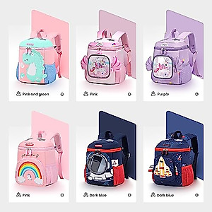 MUSEVOS Toddler Backpack, Neoprene Kids Backpack for Boys Girls,Airplane