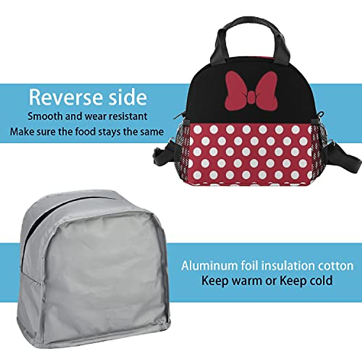 ZLCMMF Portable Lunch Bag Cartoon Reusable Lunch Box Insulated Tote Bag for Women Men Work Travel Picnic