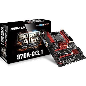ASRock 970A-G/3.1 Socket AM3+/ AMD 970/ DDR3/ Quad CrossFireX/ SATA3&USB3.1/ M.2/ A&GbE/ ATX Motherboard
