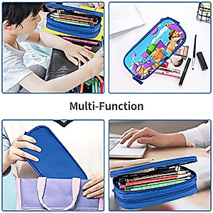 Stumble Guys Pattern Pen Pencil Case Bag Big Capacity Multifunction Storage Pouch Organizer with Zipper Office University for Girls Boy Blue