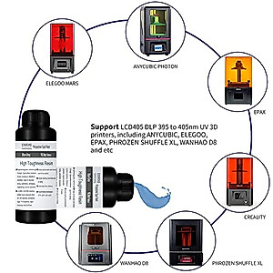EDSRDXS Engineering High Toughness 3D Print Resin 405nm Extreme Rigid Tough, High Surface Hardness, Wear Resistance, Thermal Shock Tolerance, Lower Odor Photopolymer Resin for LCD DLP 3D Printing