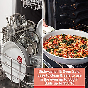 T-fal Fresh Gourmet Recycled Aluminum Ceramic Nonstick Jumbo Cooker 5 Quart Cookware, Pots and Pans, Dishwasher Safe