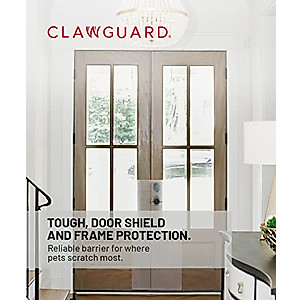 Heavy Duty CLAWGUARD - The Ultimate Door Scratch Shield, Frame & Wall Scratch Protection Barrier for Dog and Cat Clawing, Scratching and Damaging Doors, Scratch Shield 20in x 44in