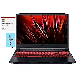 acer Nitro 5 AN515-57 Gaming & Business Laptop (Intel i7-11800H 8-Core, 64GB RAM, 2TB PCIe SSD, GeForce RTX 3050 Ti, 15.6" 144Hz Win 11 Home) with MS 365 Personal, Dockztorm Hub