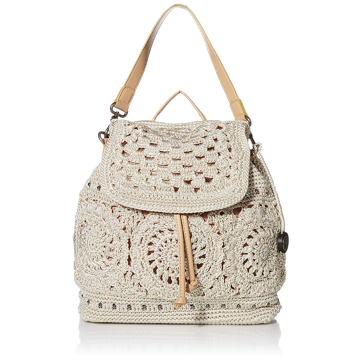 The Sak womens Women's Sayulita Crochet Backpack, Natural Medallion, One Size US