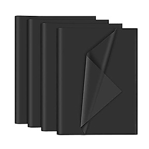 NEBURORA 120 Sheets Black Tissue Paper 14 x 20 Inches Black Wrapping Tissue Paper Bulk Black Wrap Paper Sheets for Gift Bags Packaging Floral Filler Crafts Birthday Christmas Halloween Decor(Black)
