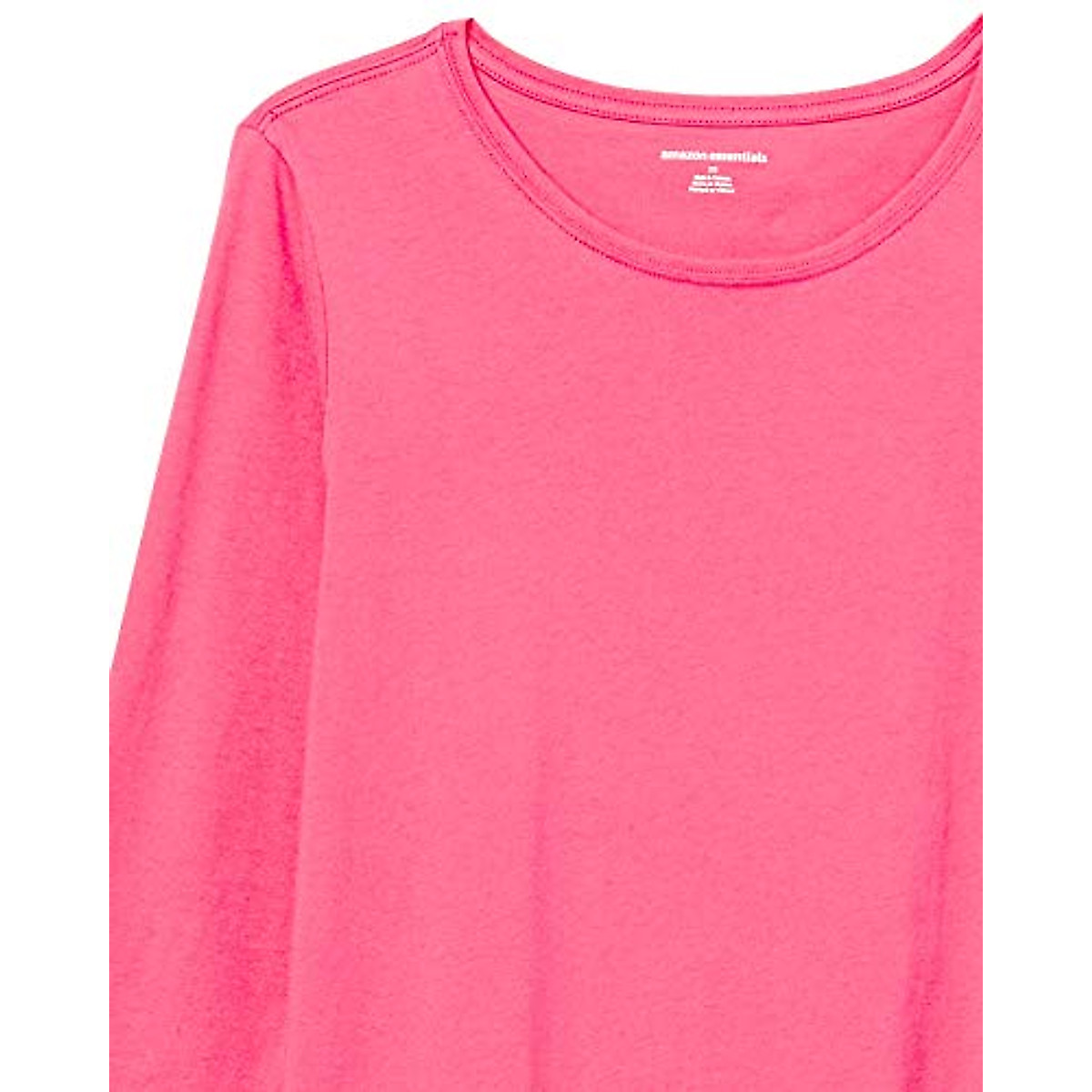 Amazon Essentials Women's Classic-Fit 100% Cotton Long-Sleeve Crewneck T-Shirt, Bright Pink, Medium