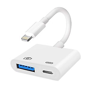 sharllen Lightning USB Camera Adapter,Apple Certified USB Female OTG Reader Connector Charging Port Phone Charger Cable Cord Compatible iPhone/iPad/iPod,USB Drive,MIDI Keyboard,Mouse iOS9.2-14+
