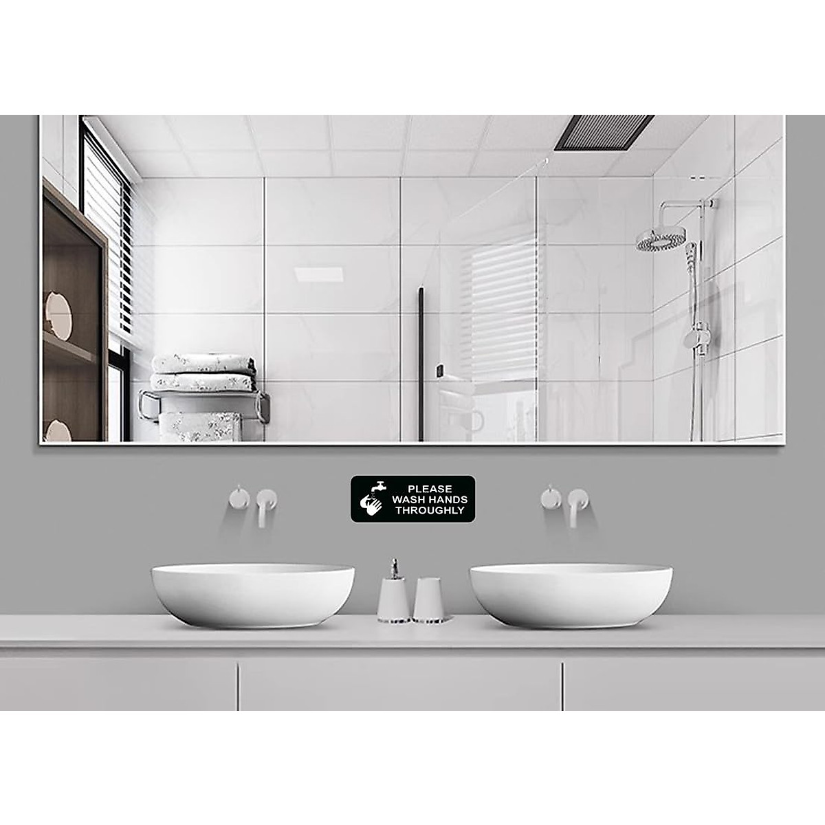 Zinevie Durable Rounded Corners Long Lasting Modern Design Sign New Great Black Background with White Font Emergency Exit Only Office Wall Sign-3 x 8 Inch