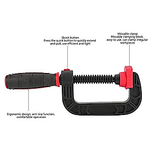 Quick Release Clamp G Clamp C Clamp Hand Grip Holder DIY Woodworking Carpenter Tool Sturdy Clamp for Woodworking DIY Works(2 inch opening 50MM)