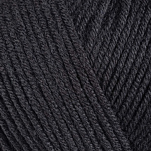 Estako Happy Cotton, 60% Cotton 40% Acrylic Yarn, Soft, Fine/Sport (2) for Crochet and Knitting 1.76 Oz (50g) / 180 Yrds (165m) (4810 - Black)