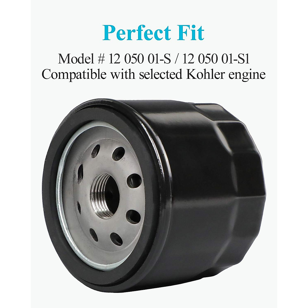 HOODELL 4 Pack 12 050 01-S Oil Filter, Professional Factory Oil Filter Fits Kohler Engine Troy Bilt Bronco 12 050 01 1205001-S 12 050 01-S1, Lawn Mower Oil Filter