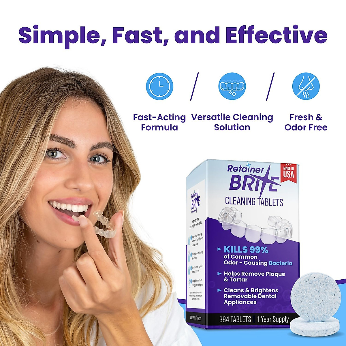 Retainer Brite Retainer brite, 1 year supply, 384 tablets, 384 Count