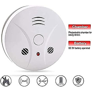 3 Pack Smoke Detector Battery Operated with Photoelectric Sensor and Silence Button, Travel Portable