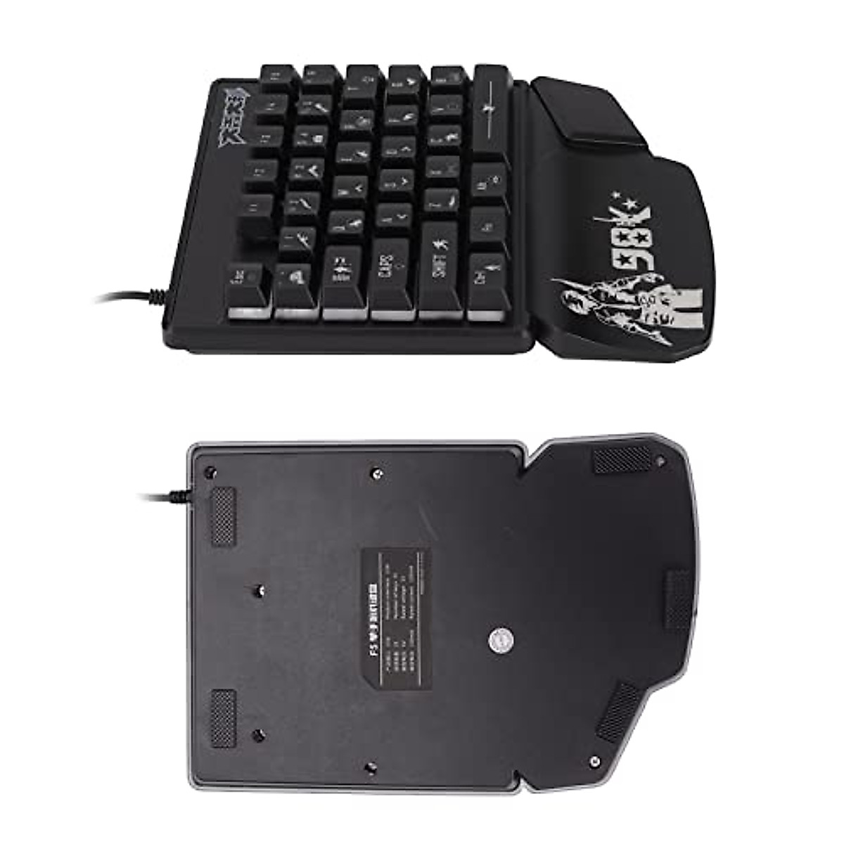 Mini Gaming Keyboard, One Handed Keyboard 35 Keys Ergonomic Design Driver Free for Esports Game for Computer