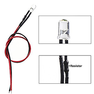 20pcs Pre Wired 5mm Warm White Led Lamp Light Set 12V ~ 18V for Train Layout