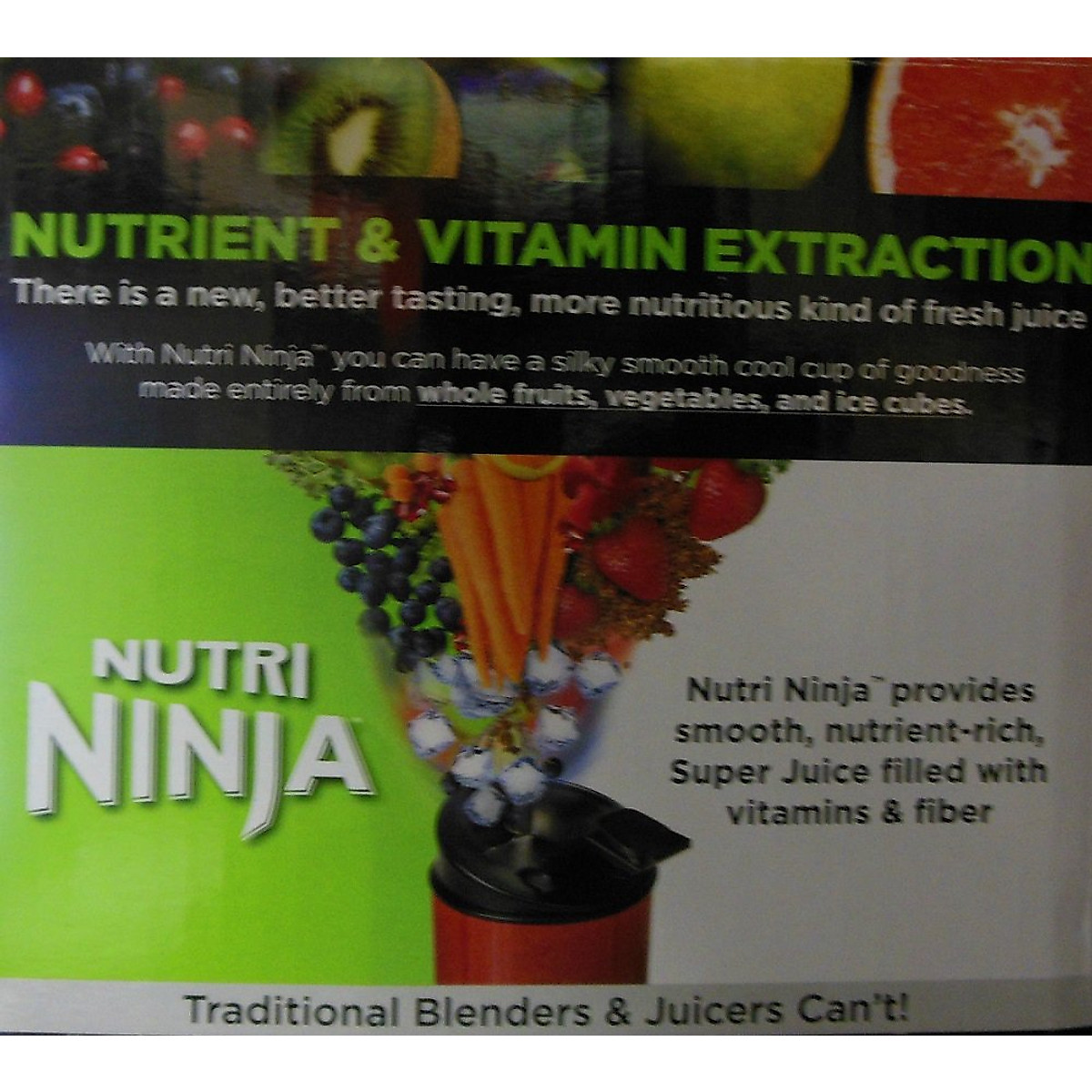 Ninja BL455_30 Nutri Professional Personal Blender Bonus Set with 3-Sip & Seal Single Serves(12, 18, and 24 oz. Cups) & 75-Recipe Cookbook, Stainless Steel/Black