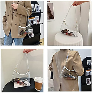 Lackycc Clear Crossbody Bag Shoulder Handbag,Clear Purses for Women Cute Clutch Small Clear Purse Bag Stadium Approved for concerts,