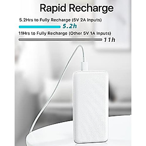 Jassco Portable Charger Power Bank, 12000mAh Dual USB Battery Pack, Fast Charge with USB C & Micro USB Input, Slim & Light Backup Charger Compatible with iPhone 14/13/12, Galaxy, Pixel, iPad and More