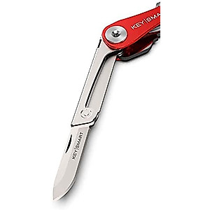 KeySmart Mini Knife - Keychain Pocket Knife, Compact Folding Boc Cutter with Stainless Steel, Add-On Accessory (Silver)